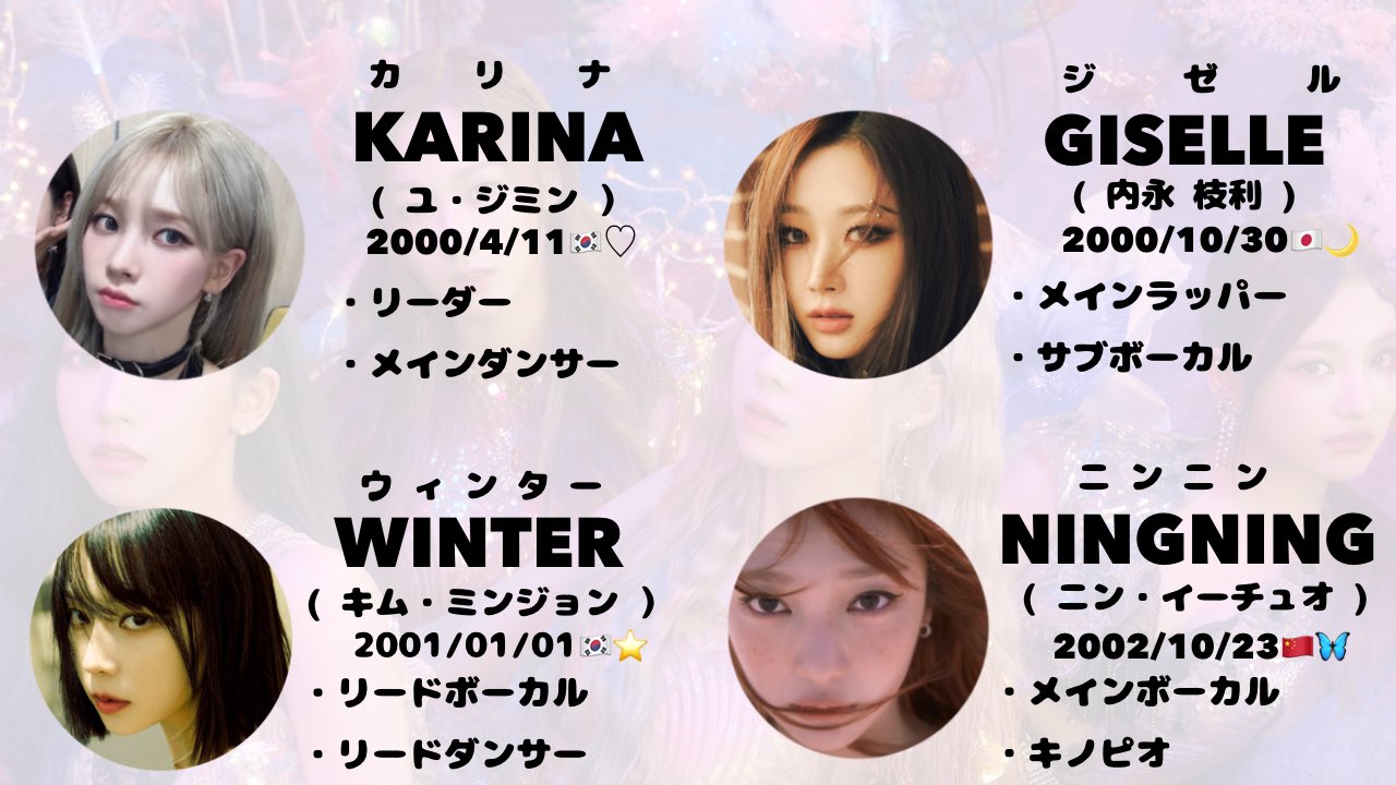 aespaエスパのメンバーに日本人はいる？出身地や国籍一覧まとめ！